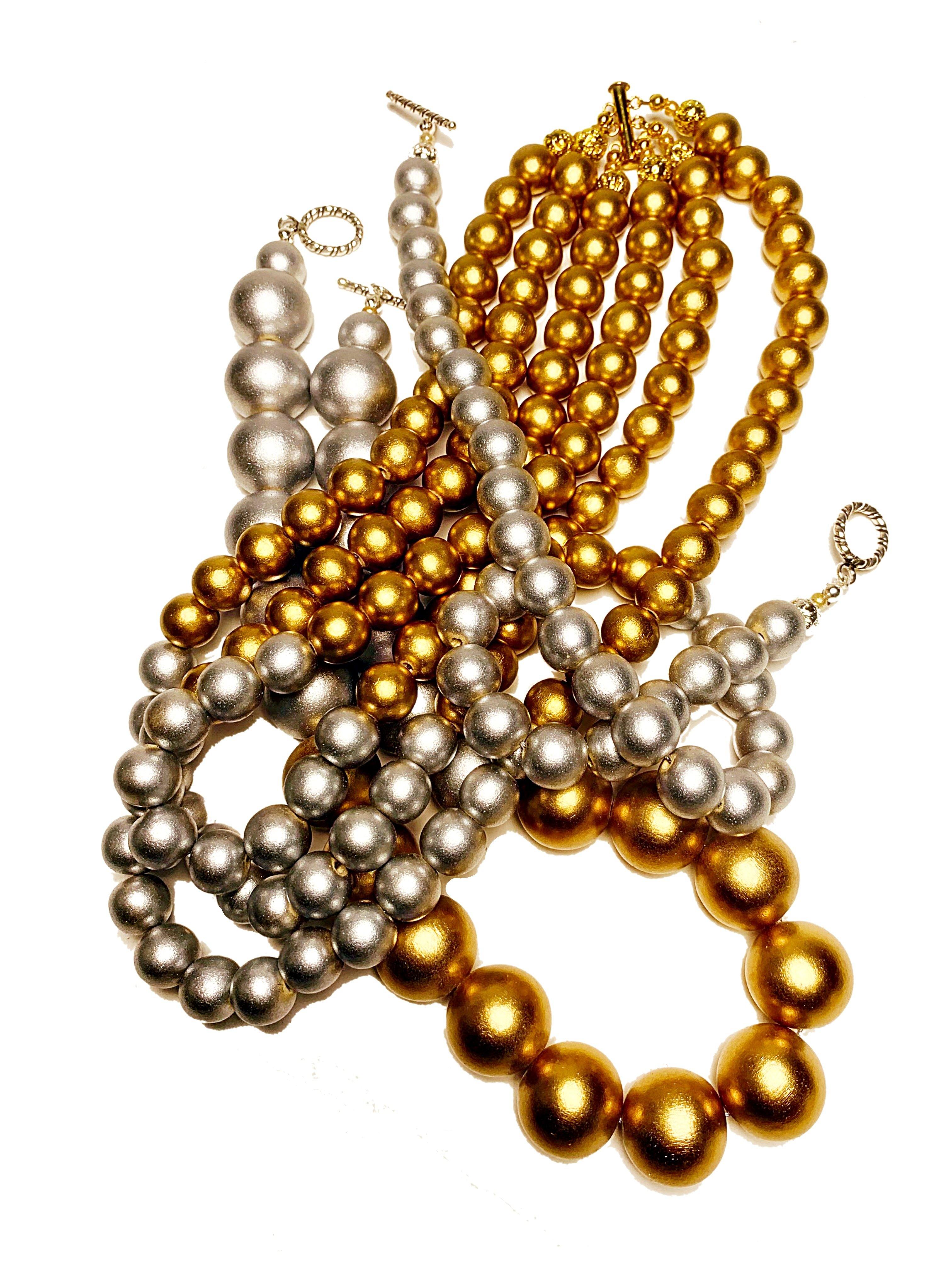 Gumball Necklace No. 1 in Gold and Silver – JulRe Designs Studio
